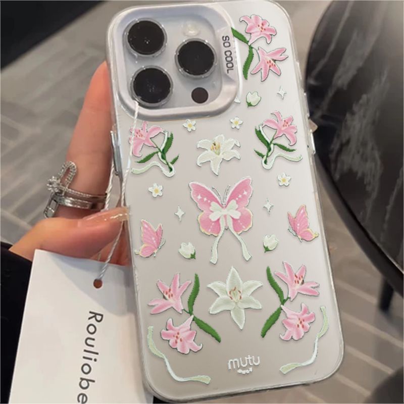 Чехол на Aйфон 11 / IPHONE 11 белый с дизайном Весенние цветы и бабочки, силиконовый антиударный