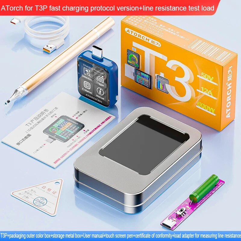 ATORCH T3P сенсорный вольтметр-амперметр T3P Blue Full set