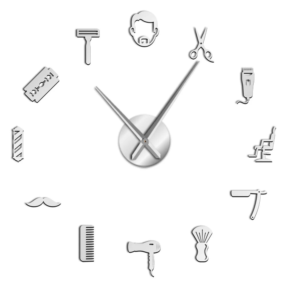 Настенные часы The Vinyl Clock Silver, 47 Inch