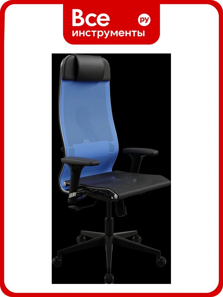 Кресло для персонала метта ErgoLife Set 4/подл.200/осн. Synchro 002 (Васильковый-Черный 55B. D.1.3A3) z55B. D.1.3A3