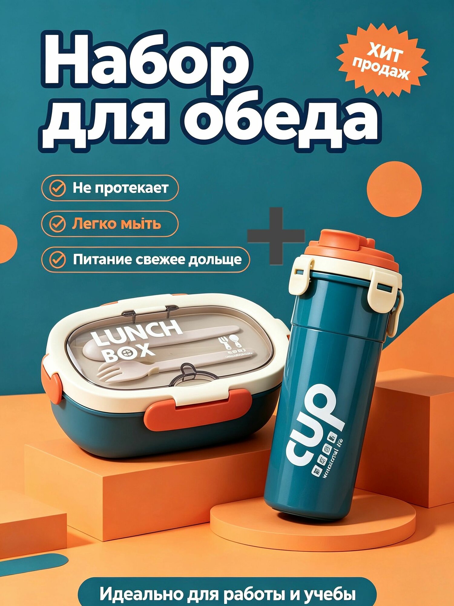 Fissman Контейнер пищевой 1 шт пластик, можно мыть в посудомойке, для СВЧ