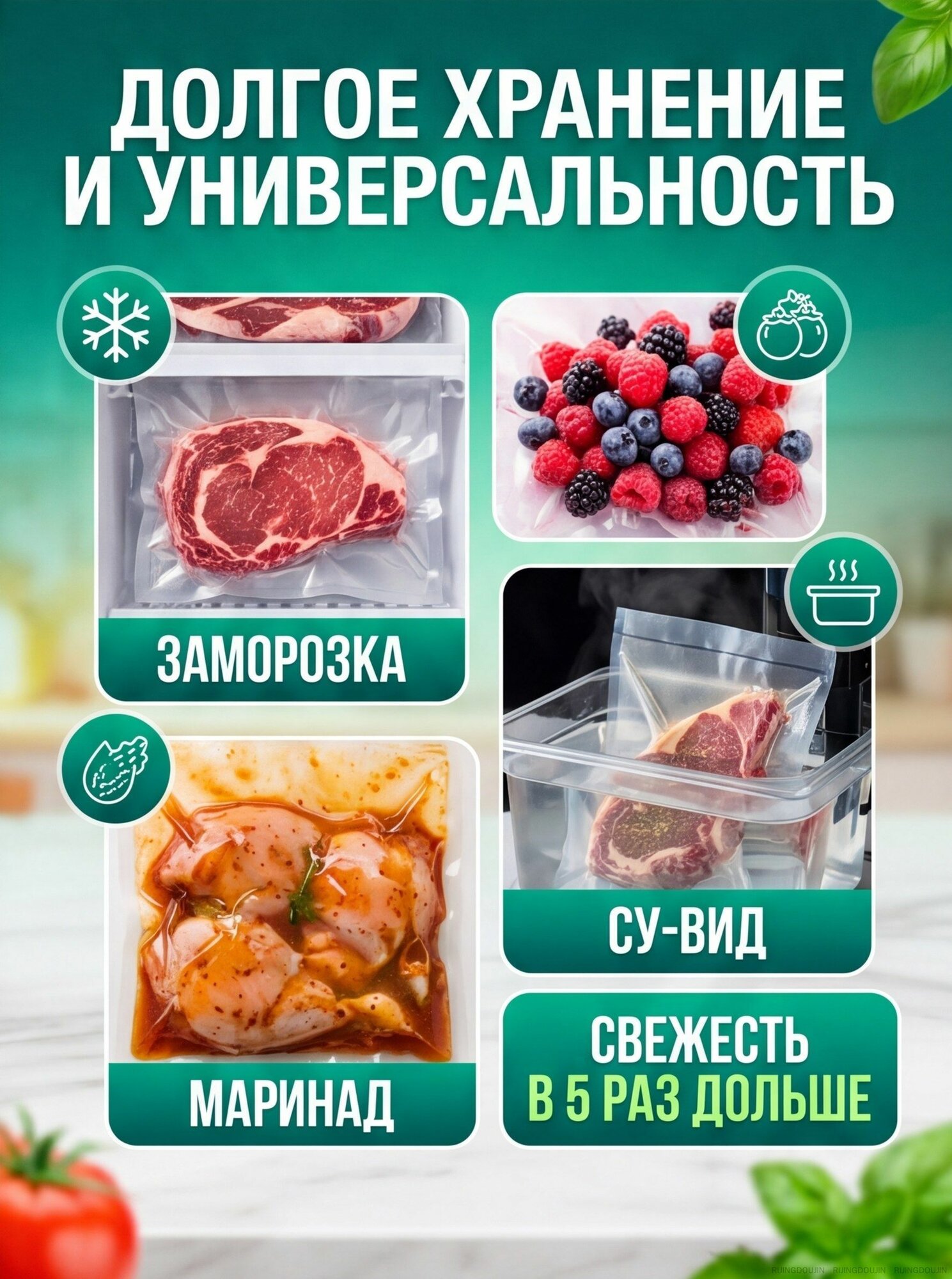 Пакеты для вакууматора рифленые 25х500 см