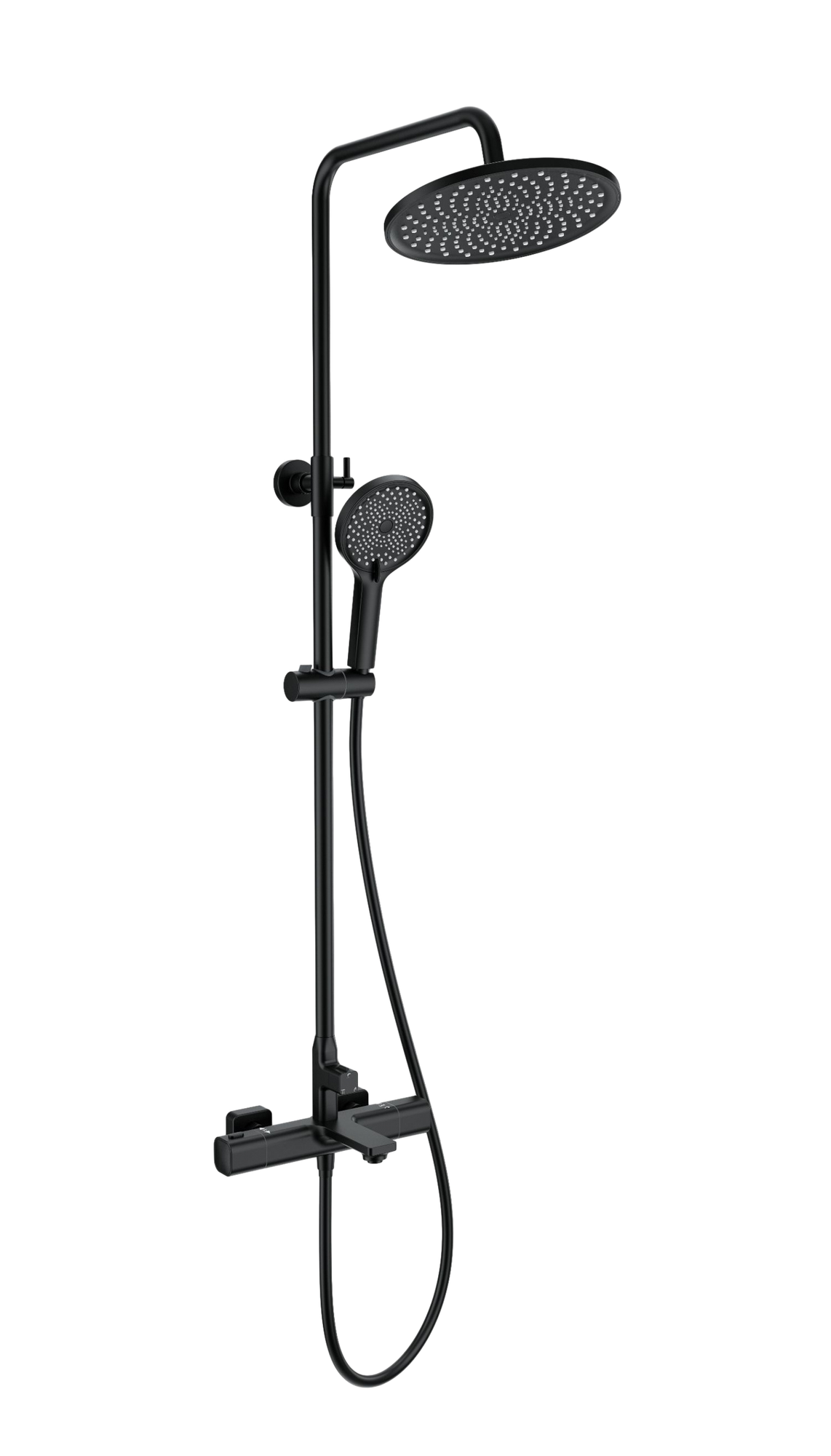 Душевая стойка Wonzon & Woghand Solid WW-C3011-A-MB со смесителем, с термостатом, матовая черная