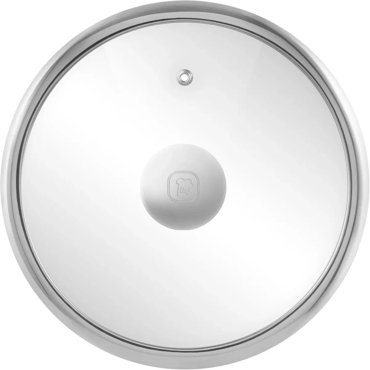 Крышка стеклянная Rondell Modern RDA-1739, диаметр 26 см, стальная ручка, прозрачная (RDA-1739)
