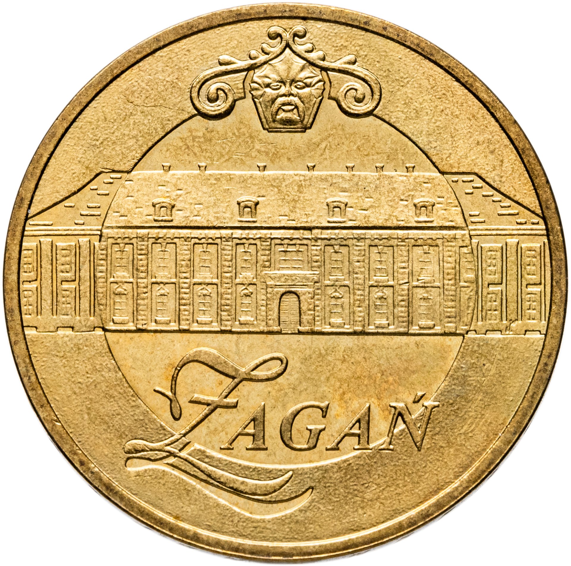 Польша 2 злотых 2006 "Жагань Zagan", Латунь, в сохранности UNC
