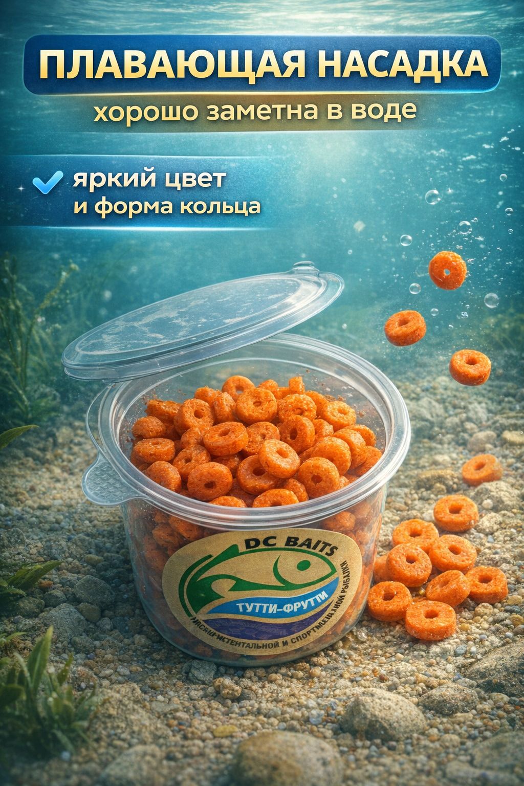 Плавающая насадка на карпа DC Baits Тутти-Фрутти, ароматизированные кольца с отверстием