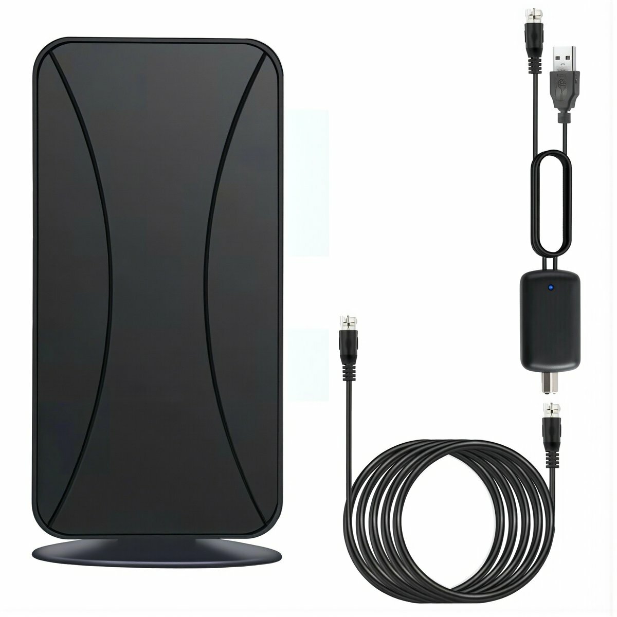 На балконе установленная телевизионная антенна для цифрового эфира DVB-T2 DTMB SCD808 усилитель фильтр 4G питание от USB разъем типа F кабель 3 метра