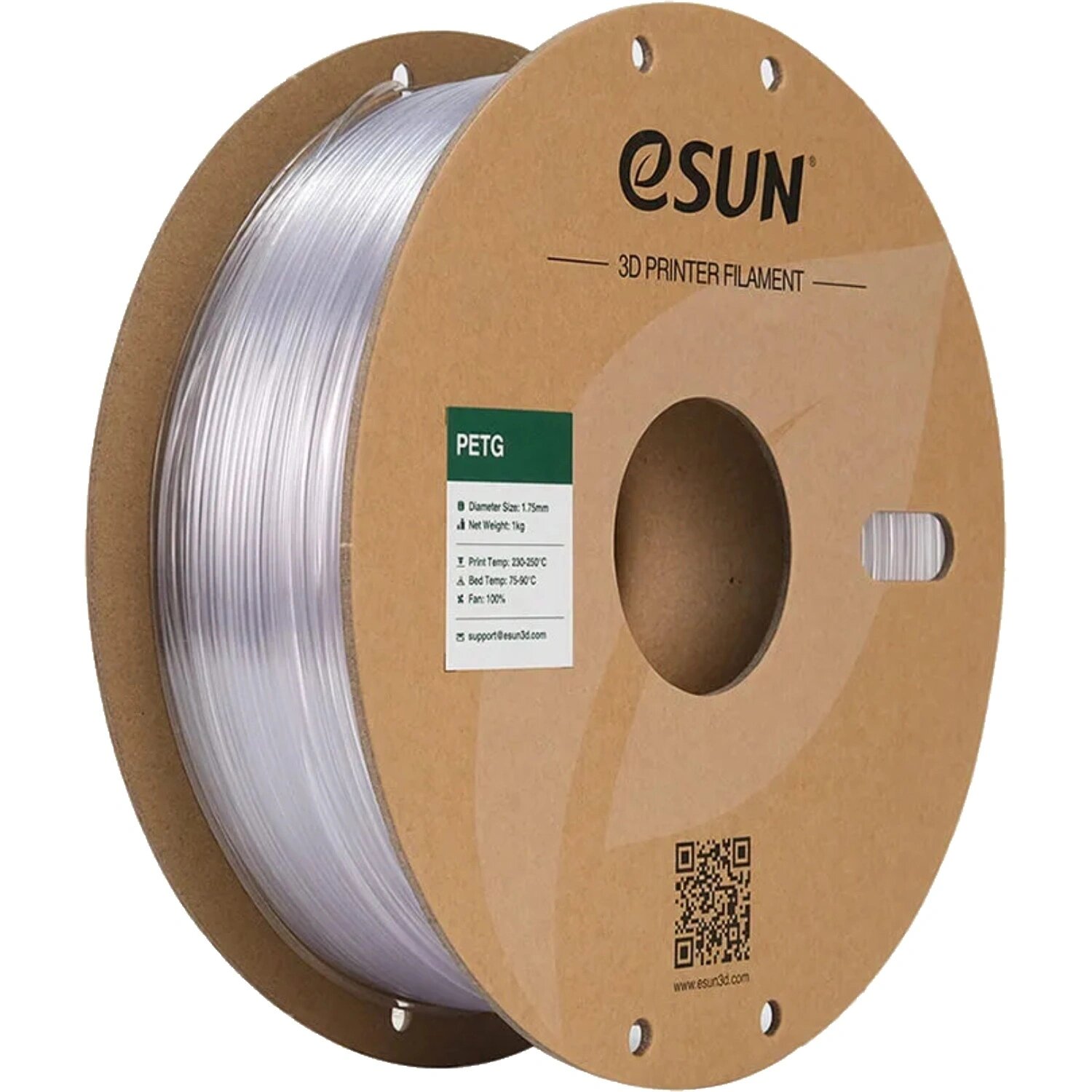 ESUN Пластик PETG для 3D-принтера ESUN белый прозрачный 1.75 мм 1 кг