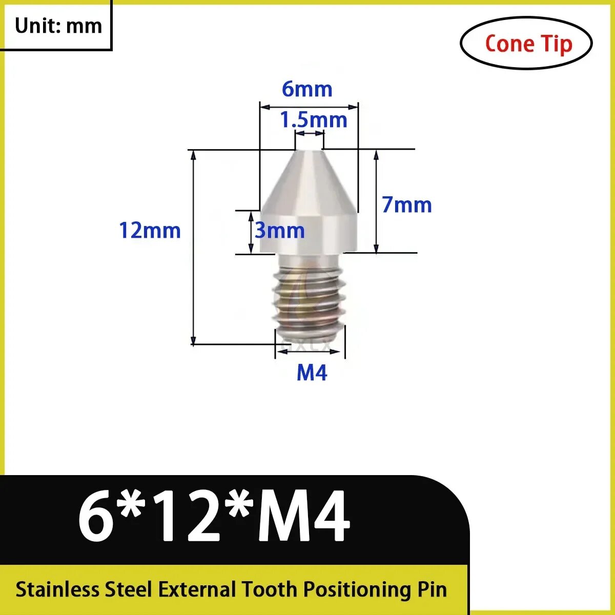 Конический штифт из нержавеющей стали M3-M8 10PCS 6x12xM4