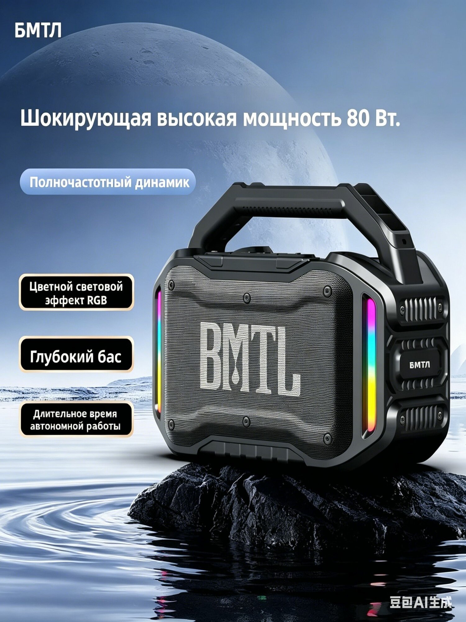 XDOBO Портативная колонка 80 Вт мощная мобильная акустика
