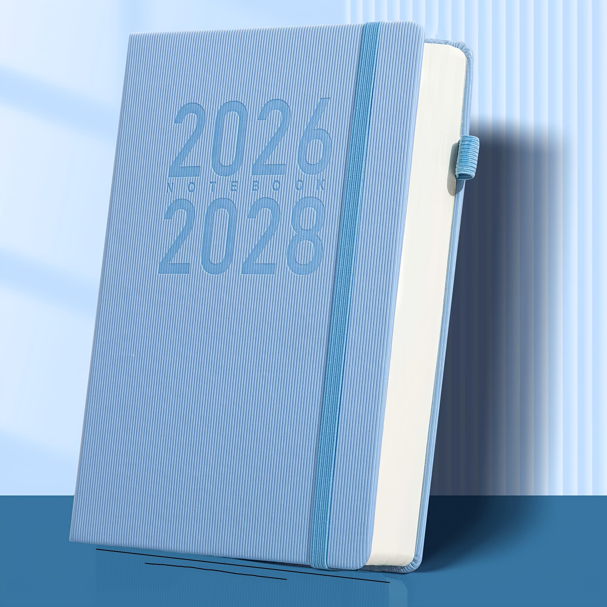 Планировщик на 3 года (2026–2028) с отметкой даты, в синей полосатой обложке, портативный ежедневник-органайзер для учебы и работы