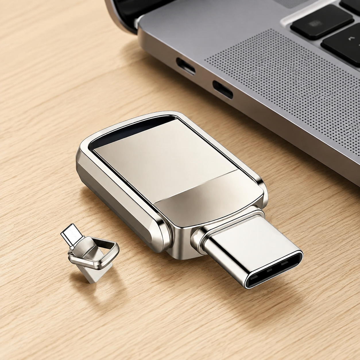 USB-накопитель Type-C 2ТБ, OTG (Цвет товара: серебристый)