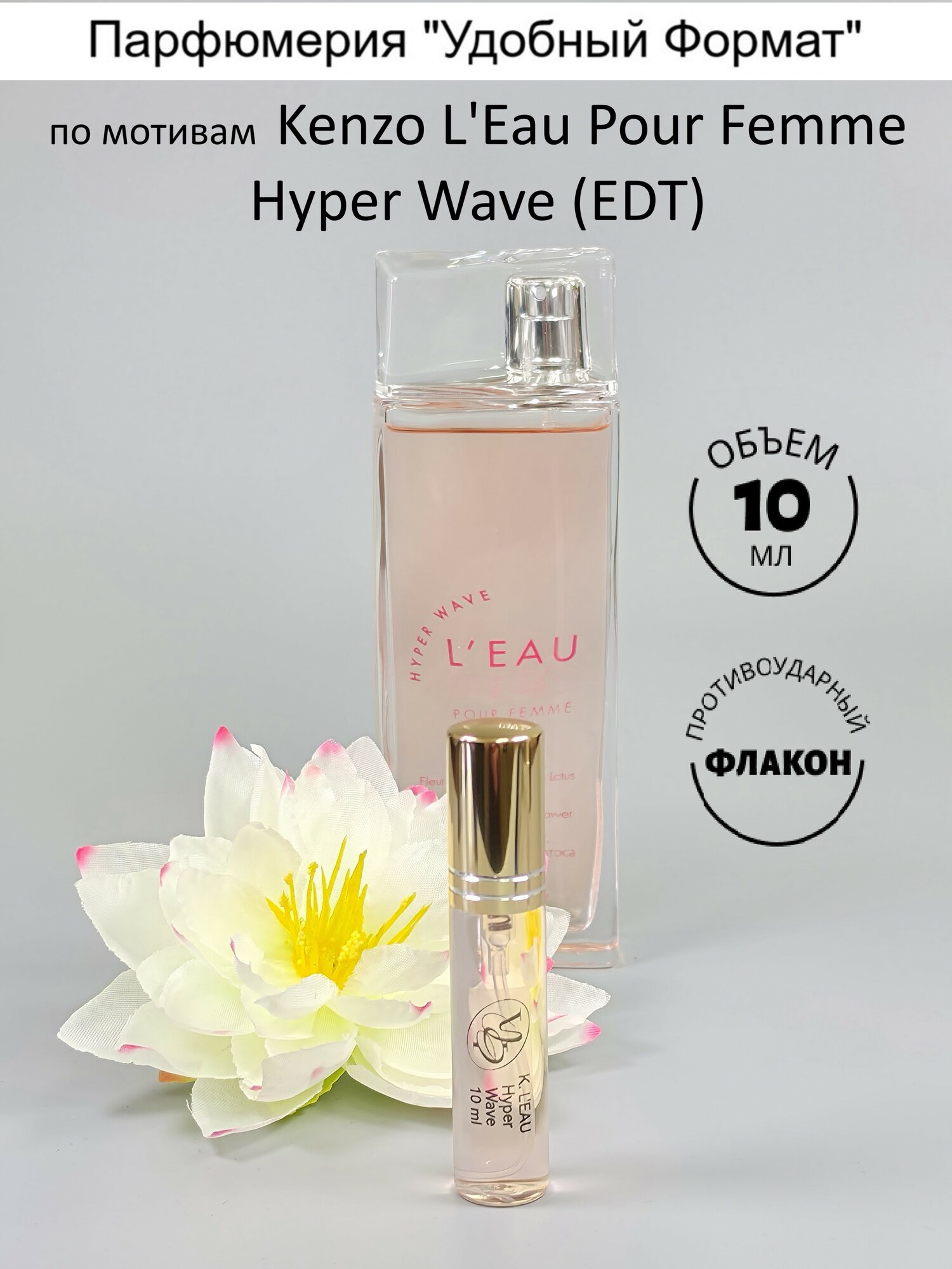 Духи женские по мотивам Kenzo L'Eau Hyper Wave, атомайзер 10 мл, туалетная вода, удобный формат