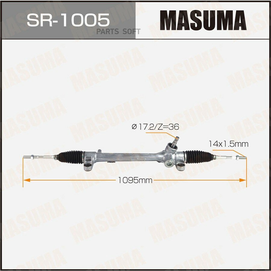 Рейка рулевая Toyota Corolla (NZE121, ZZE122) RHD (правый руль) Masuma MASUMA SR1005 | цена за 1 шт