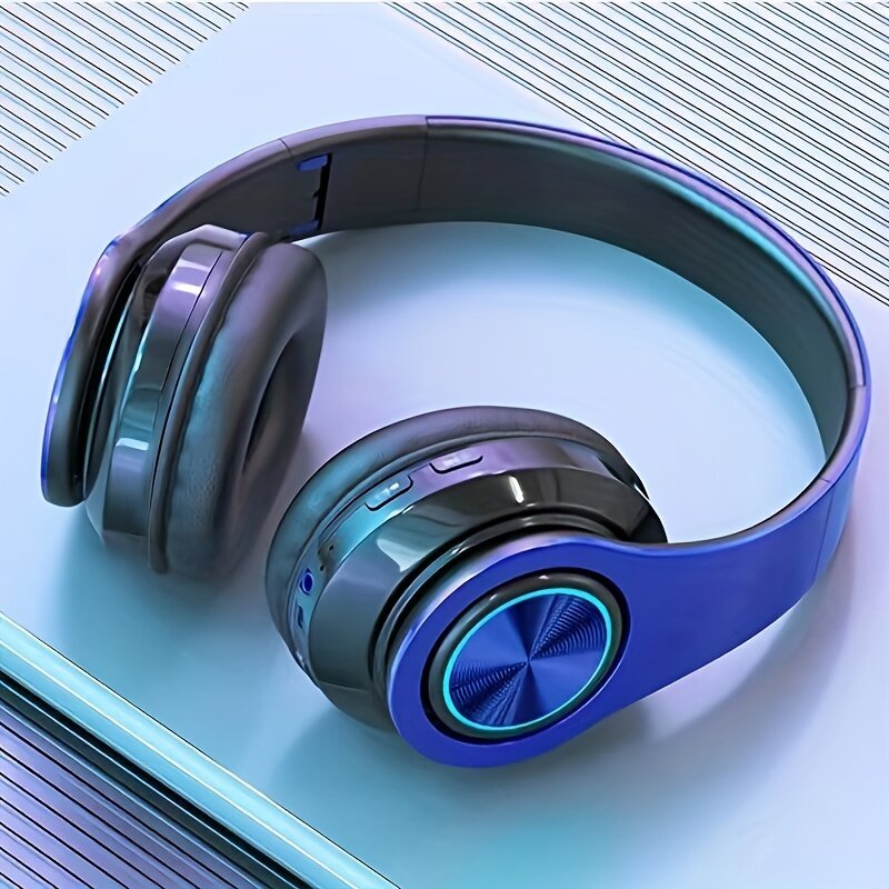Беспроводные наушники 39 Luminous с проводным и беспроводным подключением, синие