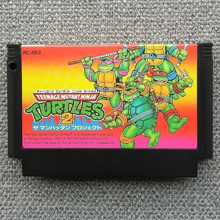 Teenage Mutant Ninja Turtles 2- Игра 8-битный картридж Famicom - игровой картридж NES (8 bit, японская версия) 8-бит для консоли