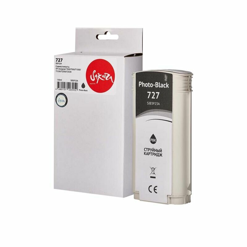 Картридж 727 для HP DesignJet T930, T920, T2500, T2530 B3P23A Sakura фото черный