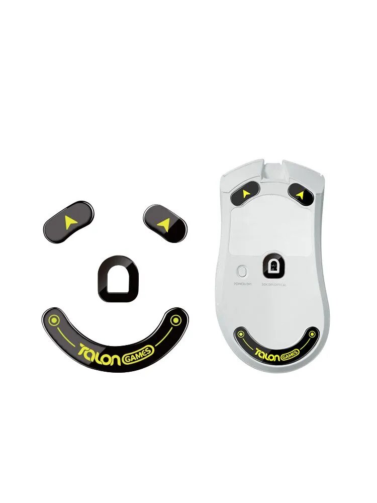Стеклянные глайды для мыши Razer DeathAdder V3 Pro Wireless / ножки из закаленного стекла, черные / TALONGAMES