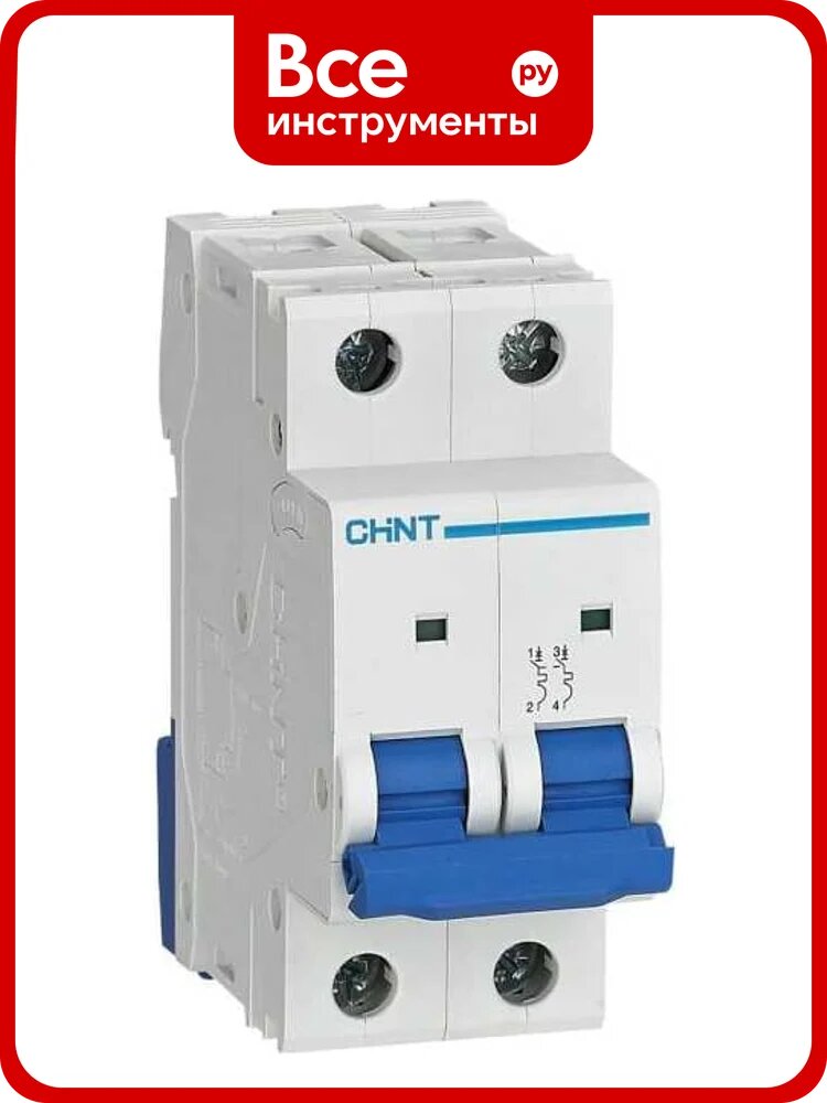 Автоматический выключатель CHINT NB1-63 2P 40А 6кА х-ка D (DB) (R) 179679
