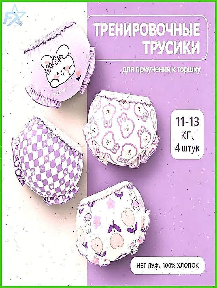 Многоразовые трусики-подгузники для приучения к горшку 4 шт,