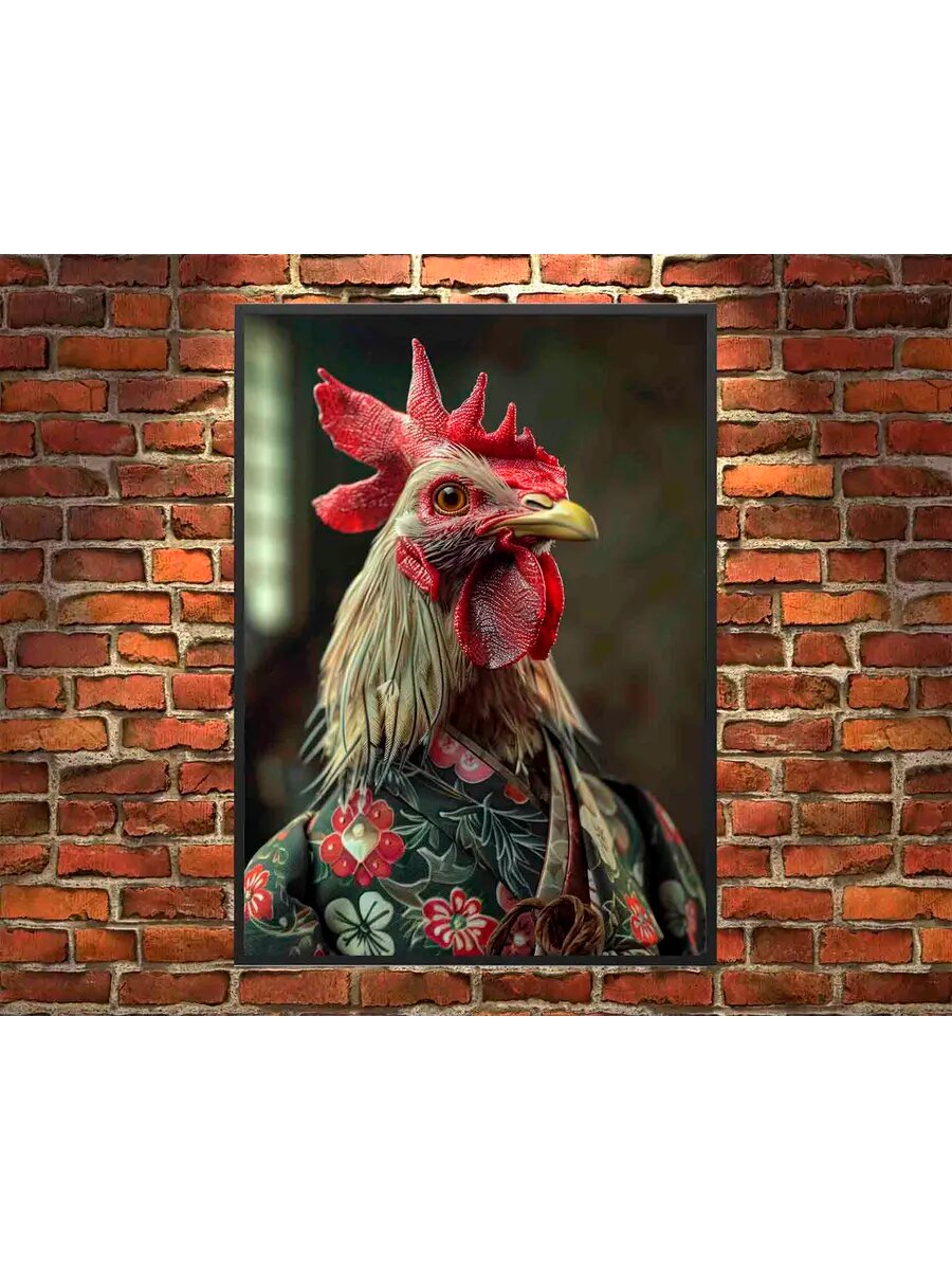 Самурай- животное с куриной фермы 4, Плакат 30x42см