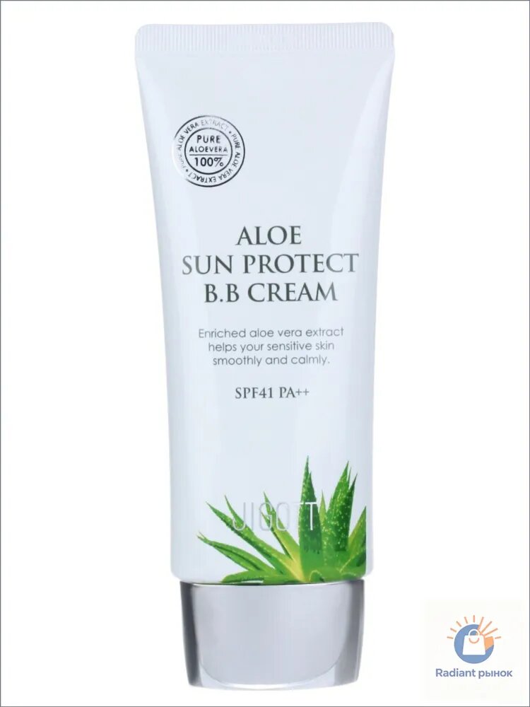 Крем ББ для лица с экстрактом алоэ солнцезащитный Jigott Aloe Sun Protect BB Cream, 50 мл