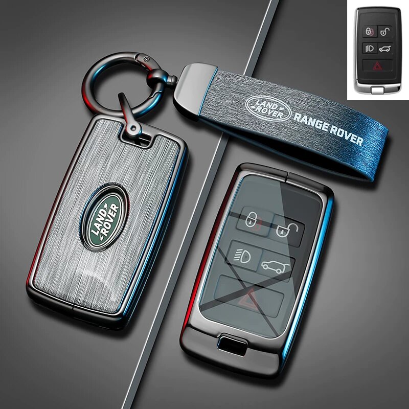 Чехол для ключа Land Rover для Range Rover, Evoque, Defender 110 и Discovery 4, стиль B, графитовый цвет с логотипом и