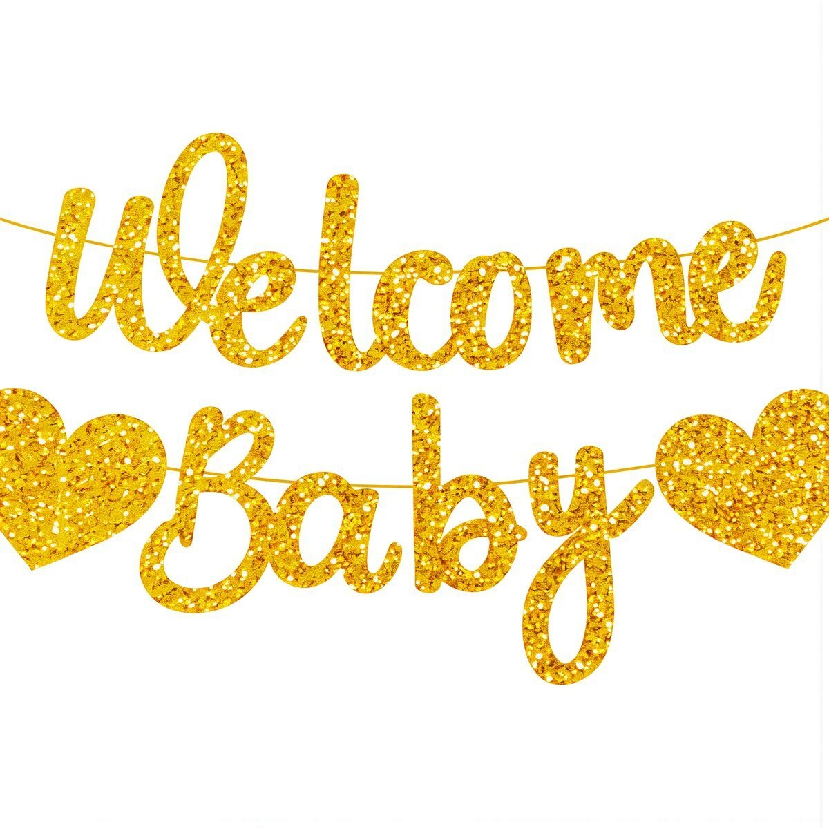 Аксессуар для декора праздника баннер Welcome Baby золотой глиттер фигурки детской одежды для детского душа украшение помещения, welcomebaby Золотой глиттерный буквенный флаг
