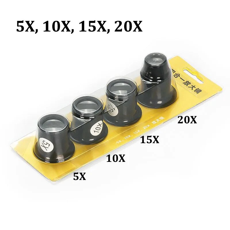 Набор луп 5x, 10x, 15x, 20x