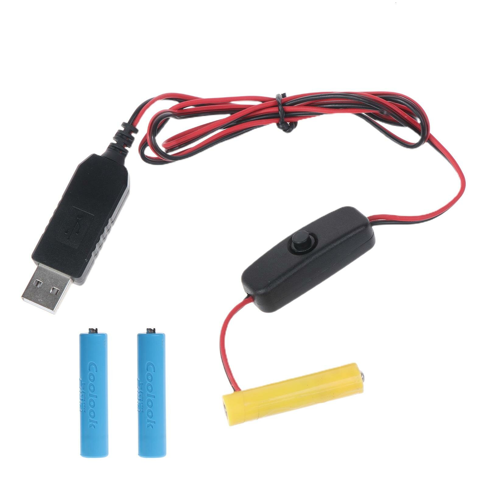 Замена 3 батареек LR03 кабель USB, 2m