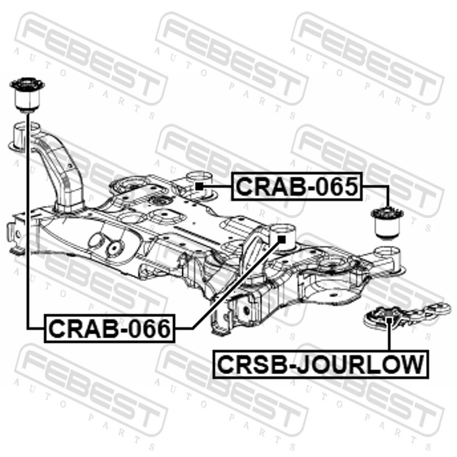 Сайлентблок Подрамника Задний (FEBEST CRAB-065)