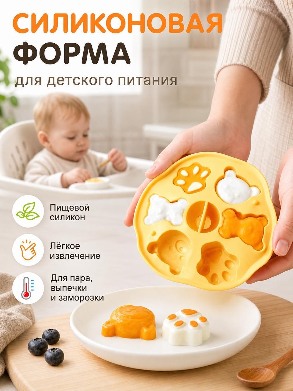 Силиконовая форма для детского прикорма