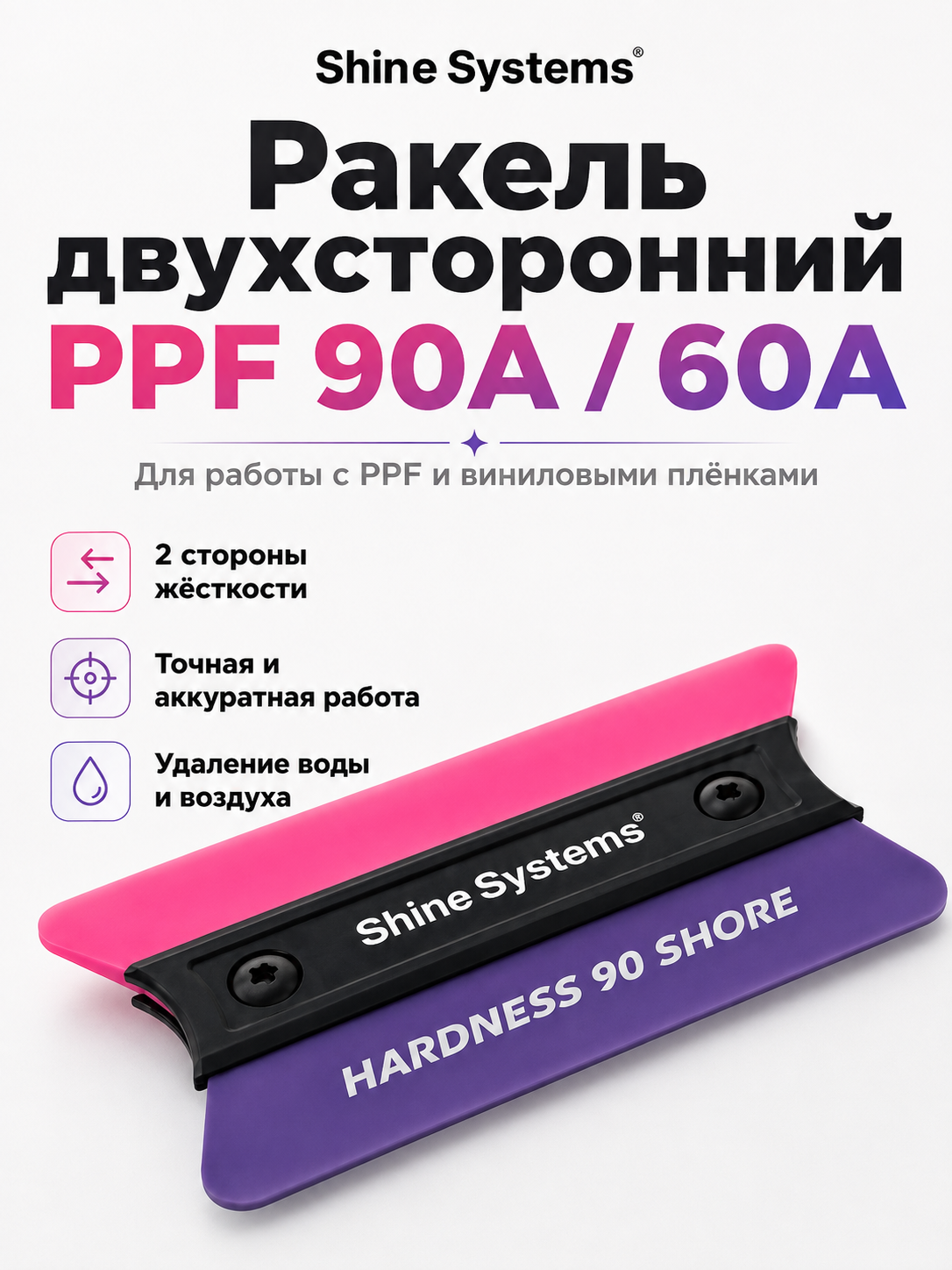 Shine Systems Ракель двухсторонний PPF 90A и 60A