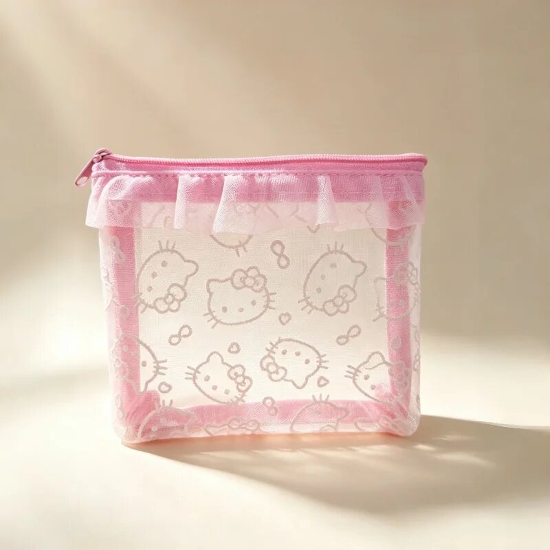 Сумка Hello Kitty прозрачная сетчатая Pink without pendant