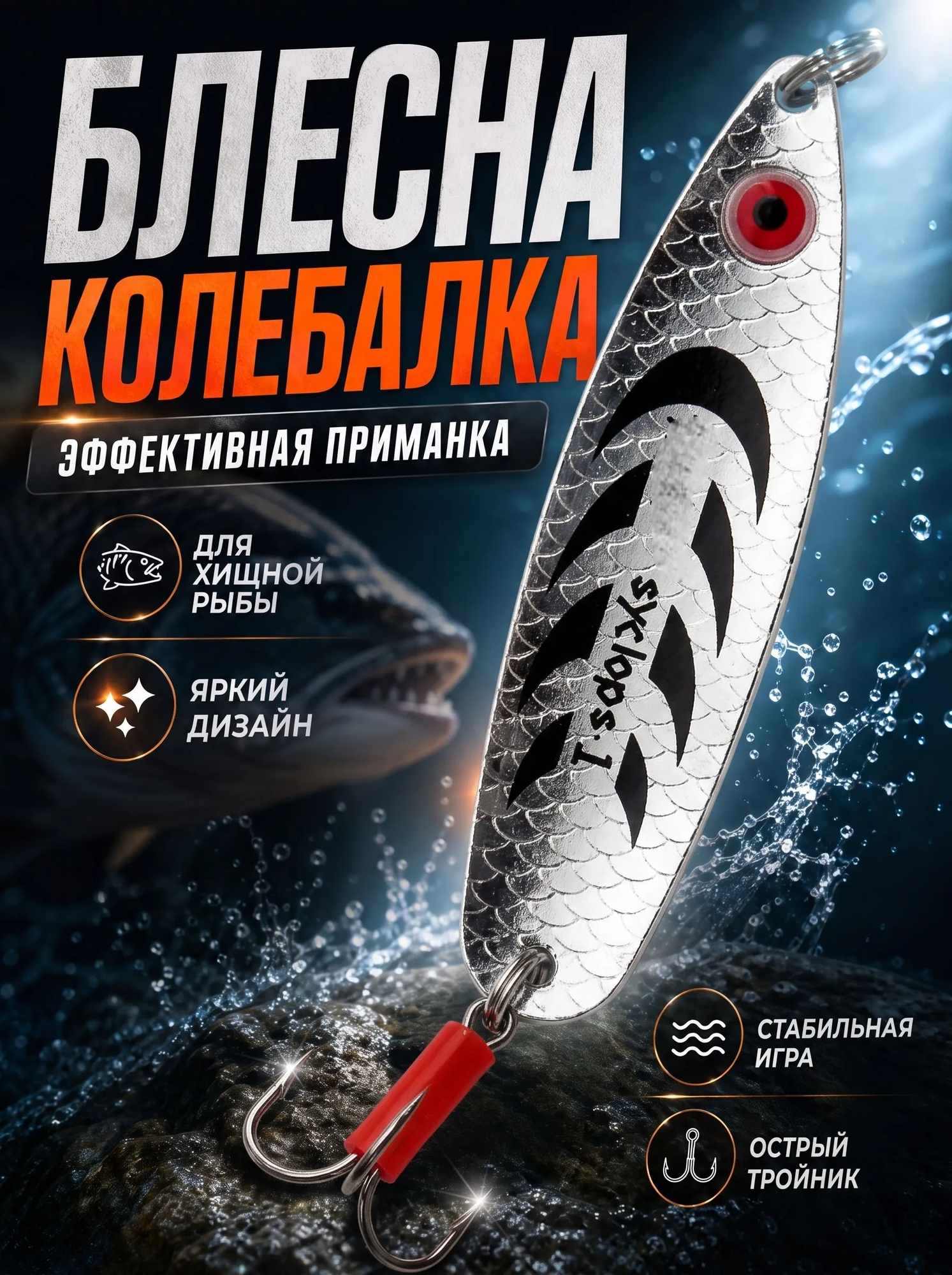Блесна колебалка на щуку, окуня, судака колеблющаяся для спиннинга 12 грамм (К-28)