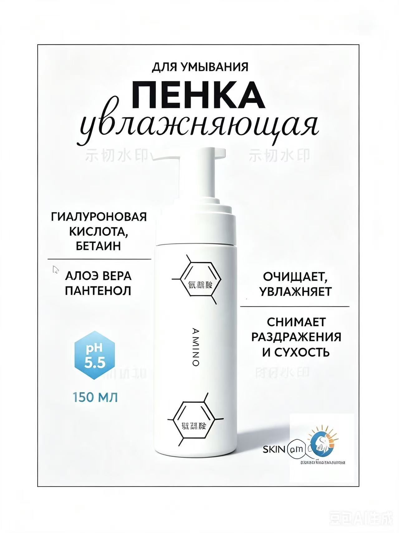 Пенка для умывания увлажняющая для нормальной и сухой кожи, Скинфория, 140 мл