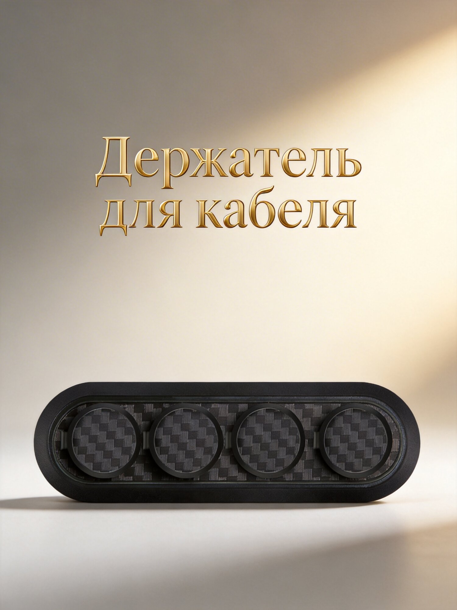Черный магнитный органайзер для проводов с карбоновым узором для управления кабелями