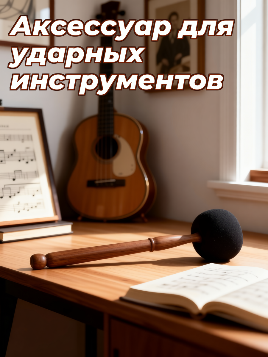 Деревянный Молоток Для Тибетских Чаш С Фетровым Наконечником 28.00X7.00X7.00Cm