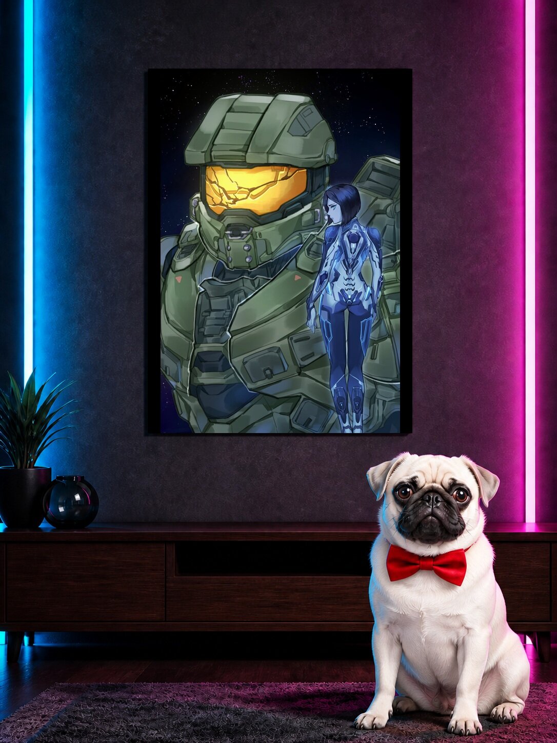 Постер Halo Панорама — стилизованный игровой арт A3