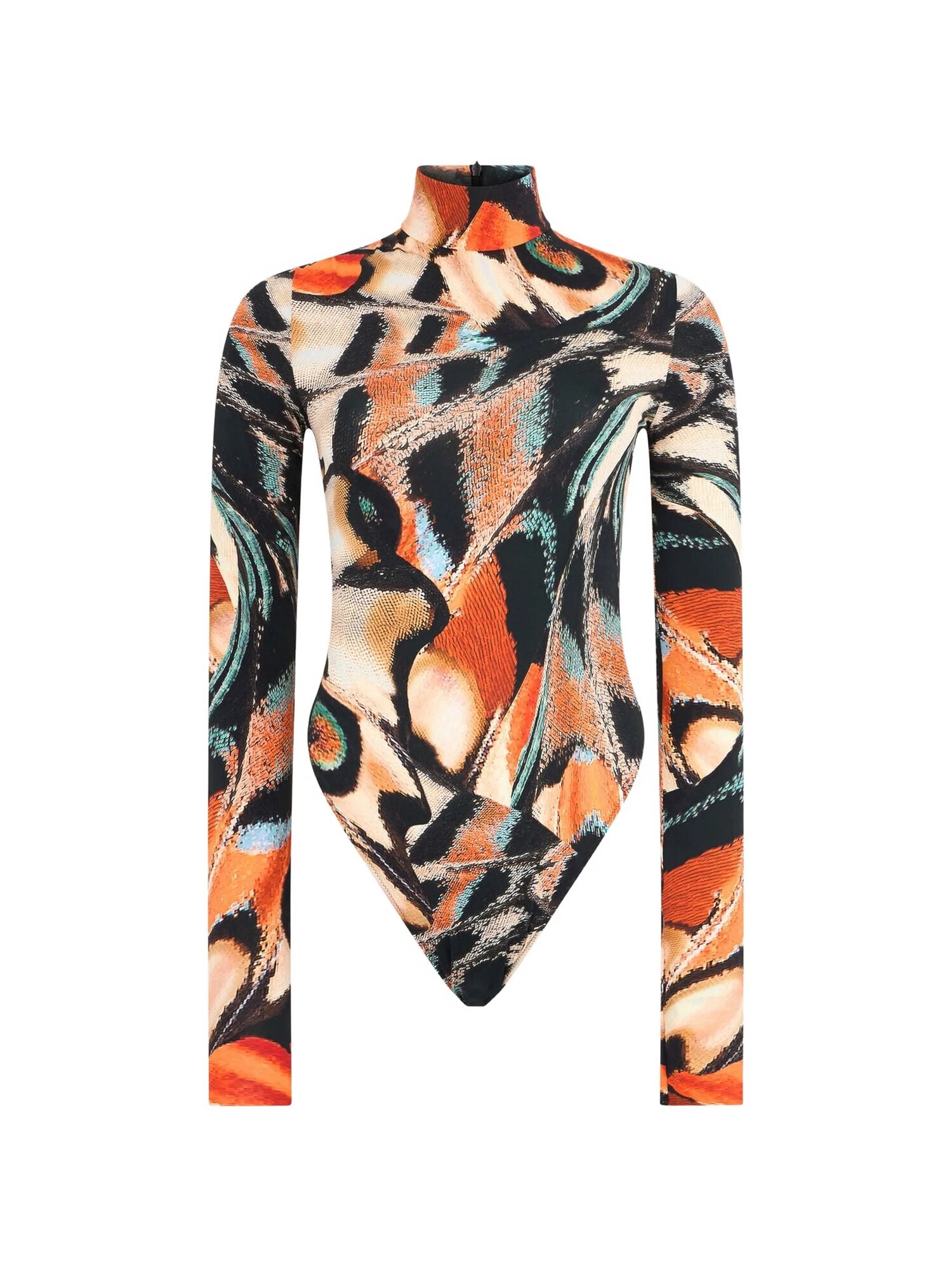 Боди бельевое Butterfly-print high-neck bodysuit
