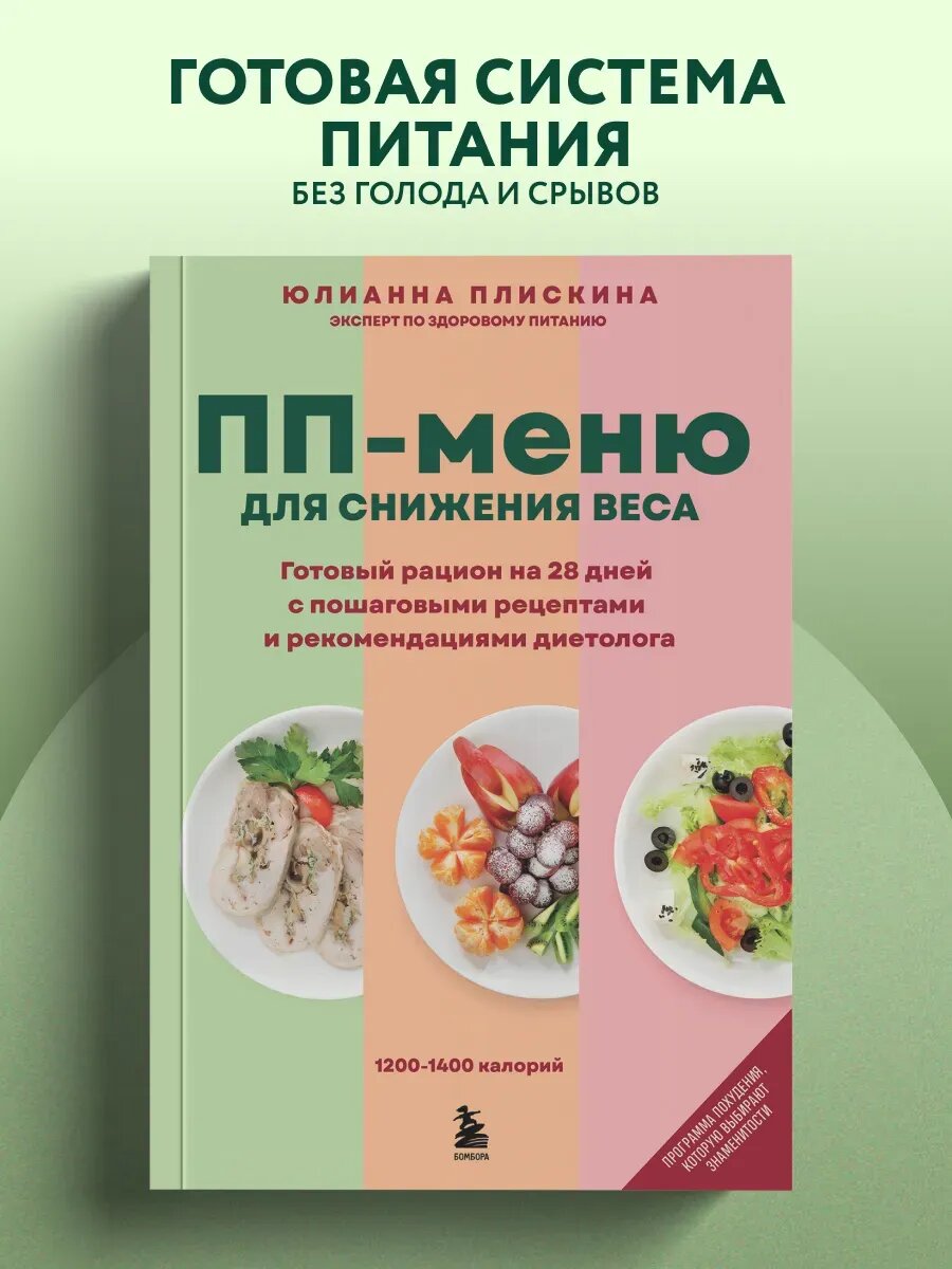 Книга ПП меню для снижения веса. Готовый рацион на 28 дней с