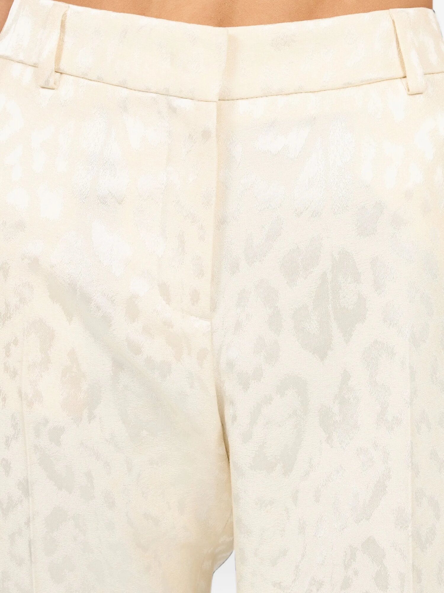 Брюки Roberto Cavalli Leopard-jacquard flared trousers, размер 46, белый — фото 1