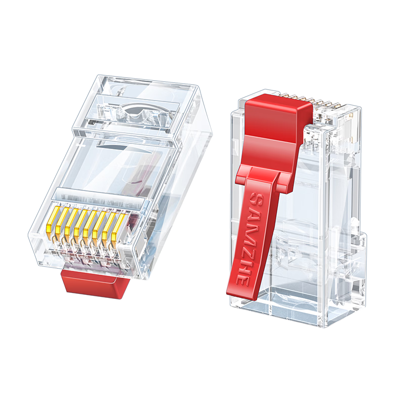 SAMZHE Cat6a RJ45 Кристаллические разъемы Супер Категория 6 10Гбит/с Экранные кабельные соединители Цветные