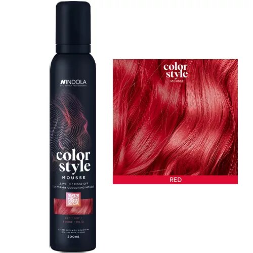Indola Color Style Mousse Red - Оттеночный мусс для укладки волос Красный 200 мл