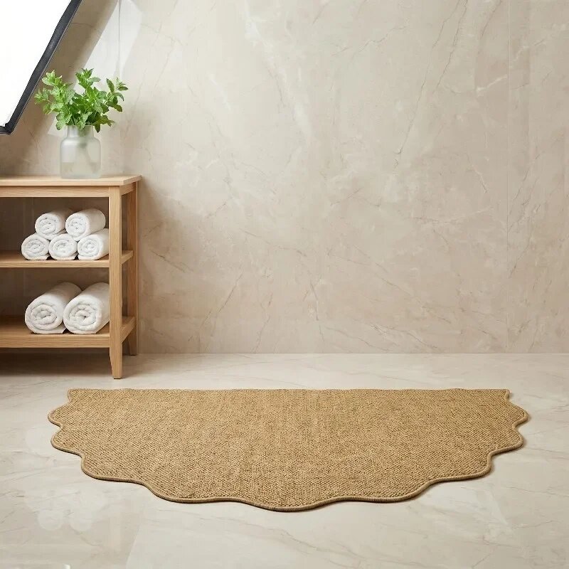 Полукруглый ковёр из полипропилена для ванной комнаты и спальни amber-60x90CM