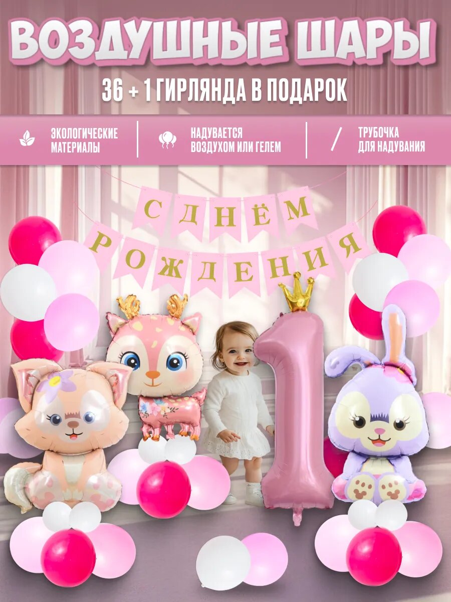 Фотозона на день рождения девочке 1 годик