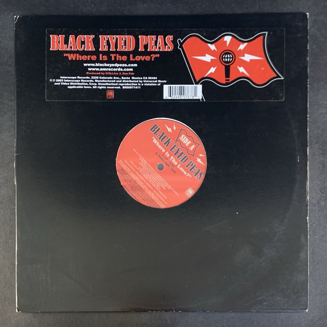 Black Eyed Peas - Where Is The Love? (Single) (б/у виниловая пластинка, EP)