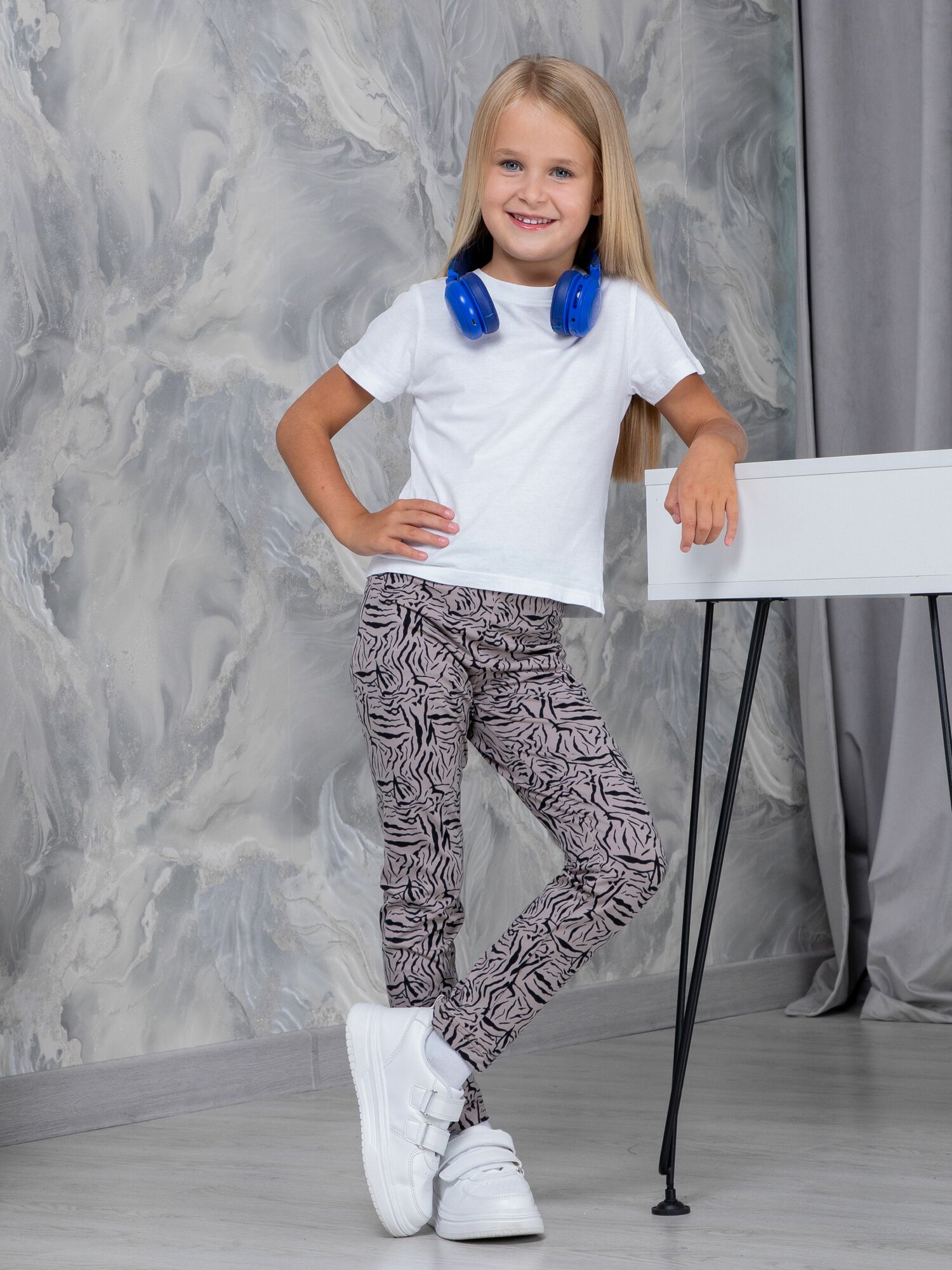 Легинсы ALTEKS kids осень - зима 2026г., размер 116, бежевый — фото 1