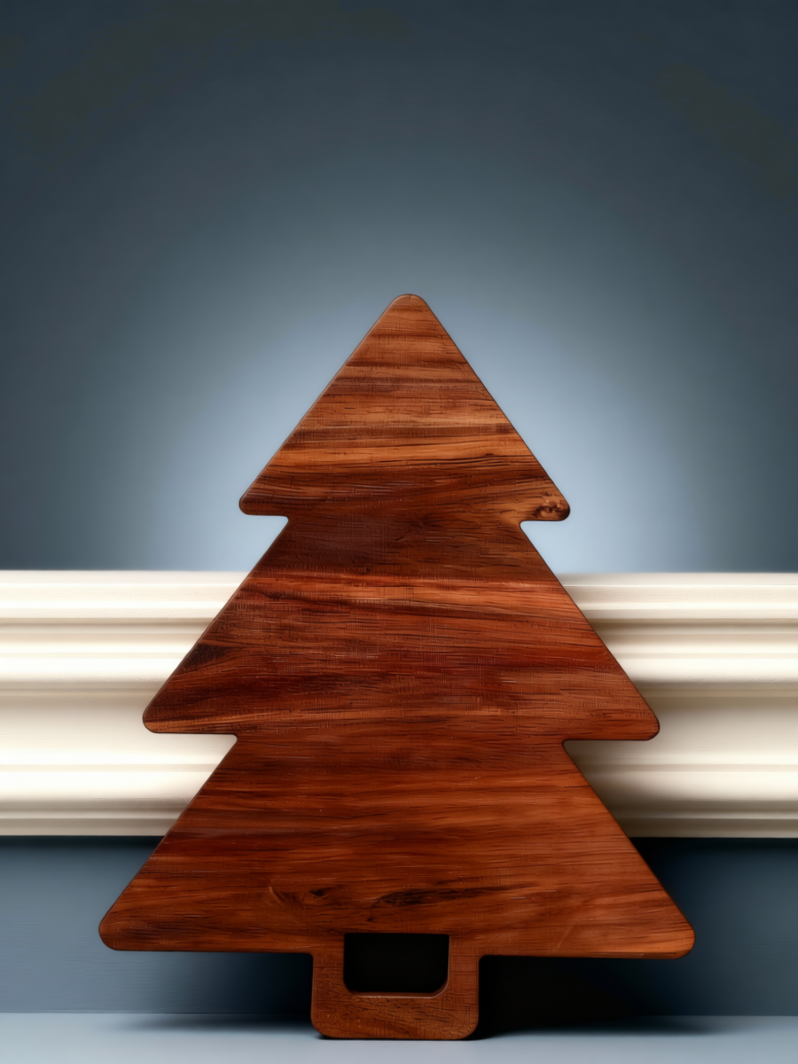 Доска Для Резки Wood С Новогодним Дизайном В Форме Ёлочки 26 50X21 00X1 50Cm
