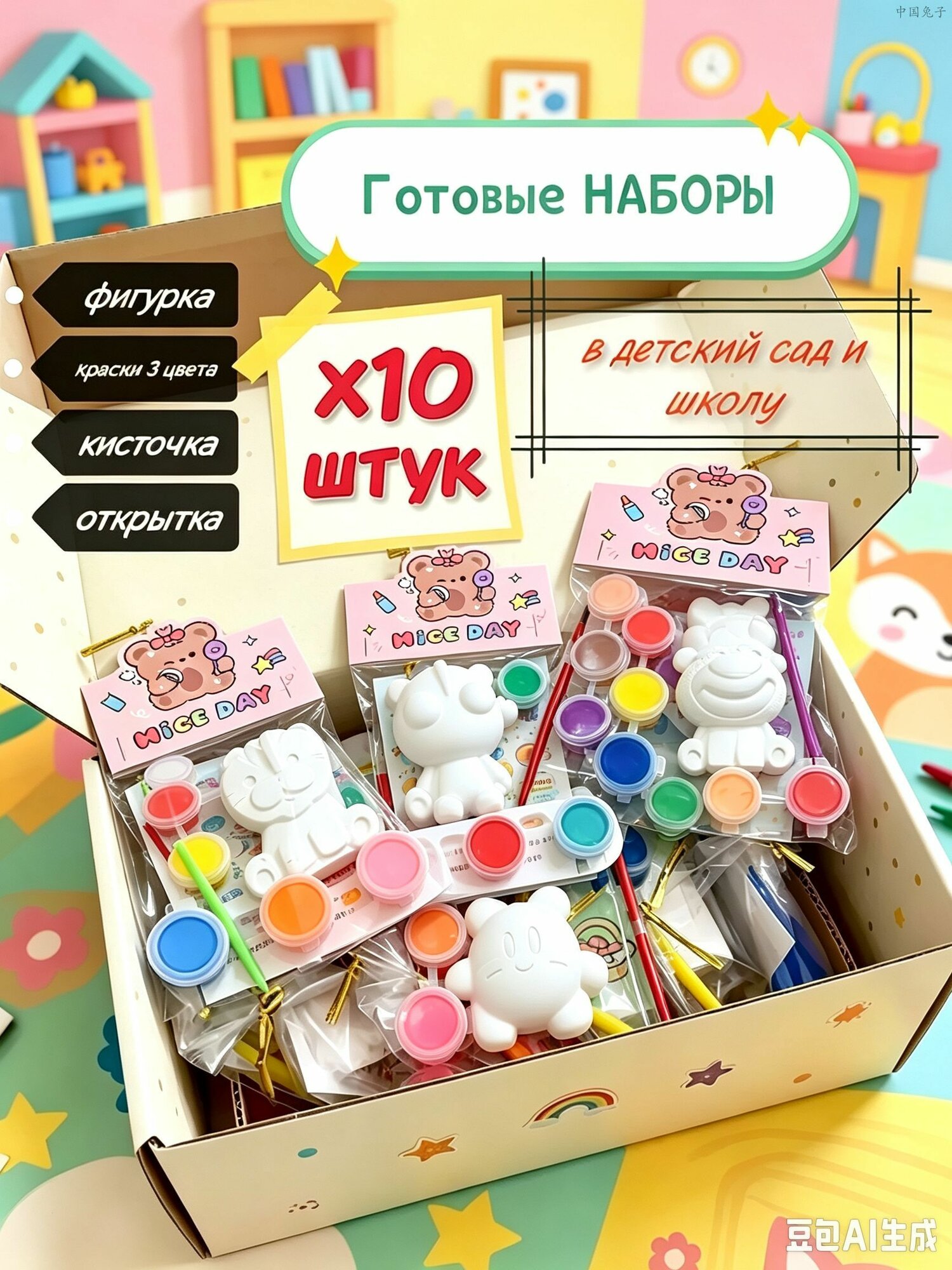 Подарочный набор зверята в детский сад детям